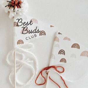 Boho Rainbow Pennant Flag Template, DIY Pennant Flag, Birthday ...