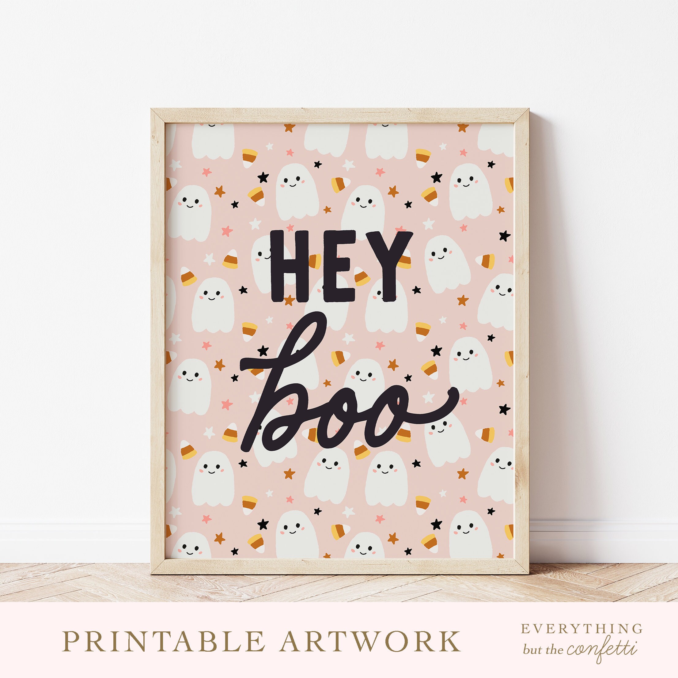 Hey Boo Digital Wall Art Digital Artwork for Halloween - Etsy