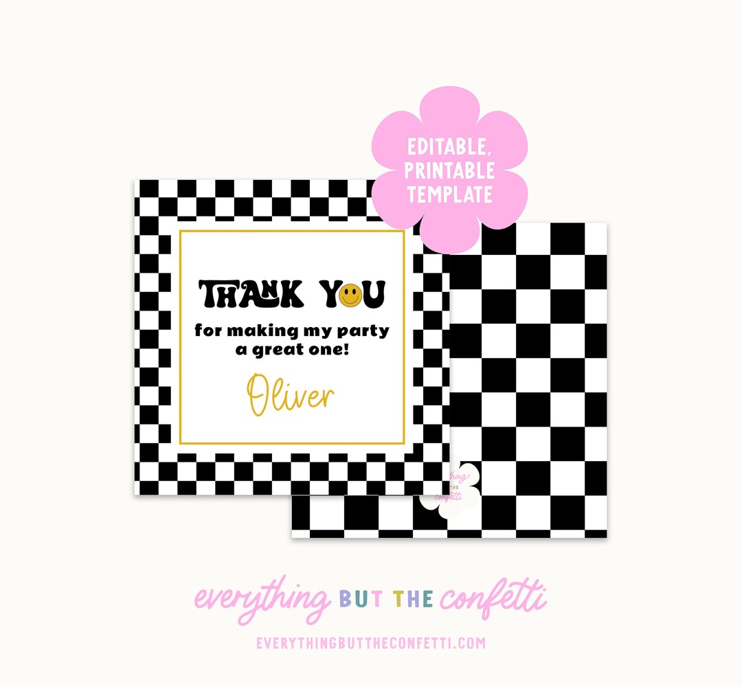 Smiley Faces Editable Printable Party Favor Tags Template, Kids Party ...