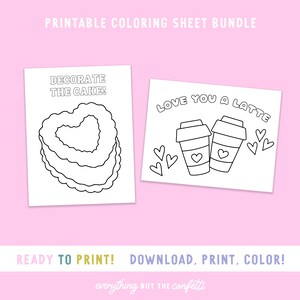 Printable Valentine's Day Coloring Sheets, Coloring Pages Bundle for ...