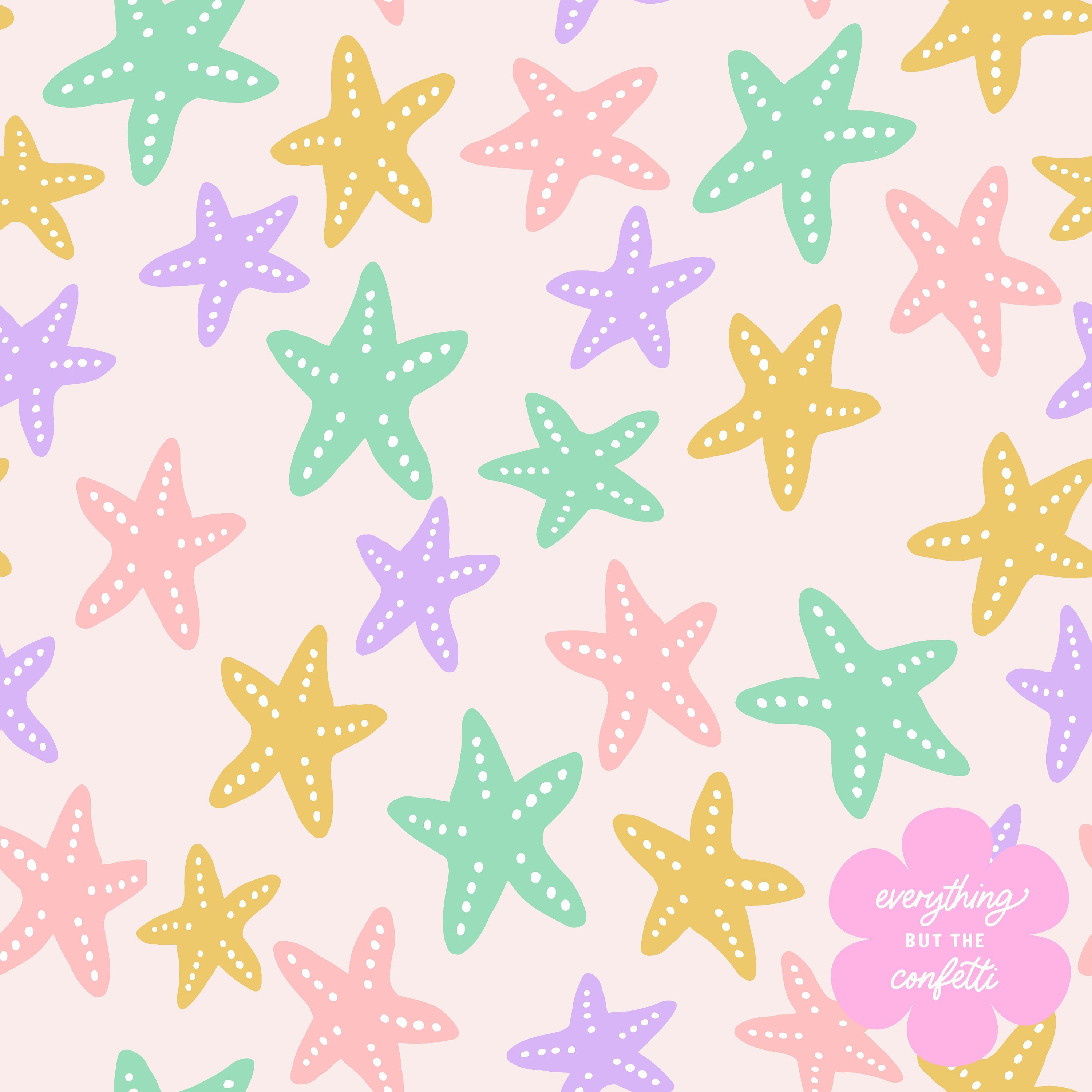 Starfish Seamless Digital Pattern Mermaid Pattern Summer - Etsy