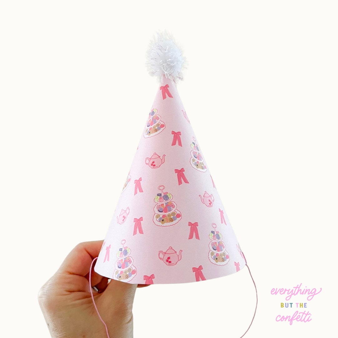 Tea Party Birthday Party Hat Printable, Printable Birthday Party Hats ...