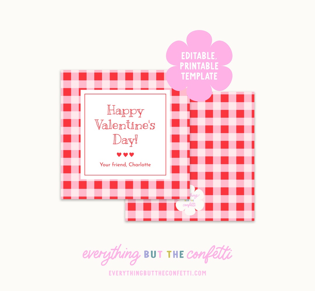 Printable Valentine for Kids, Cute Valentine Printable, Editable ...