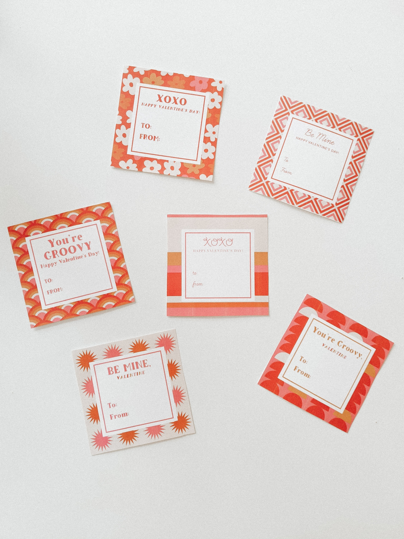 Groovy Valentine's Day Card Printables, Valentine's Day DIY, Valentine ...