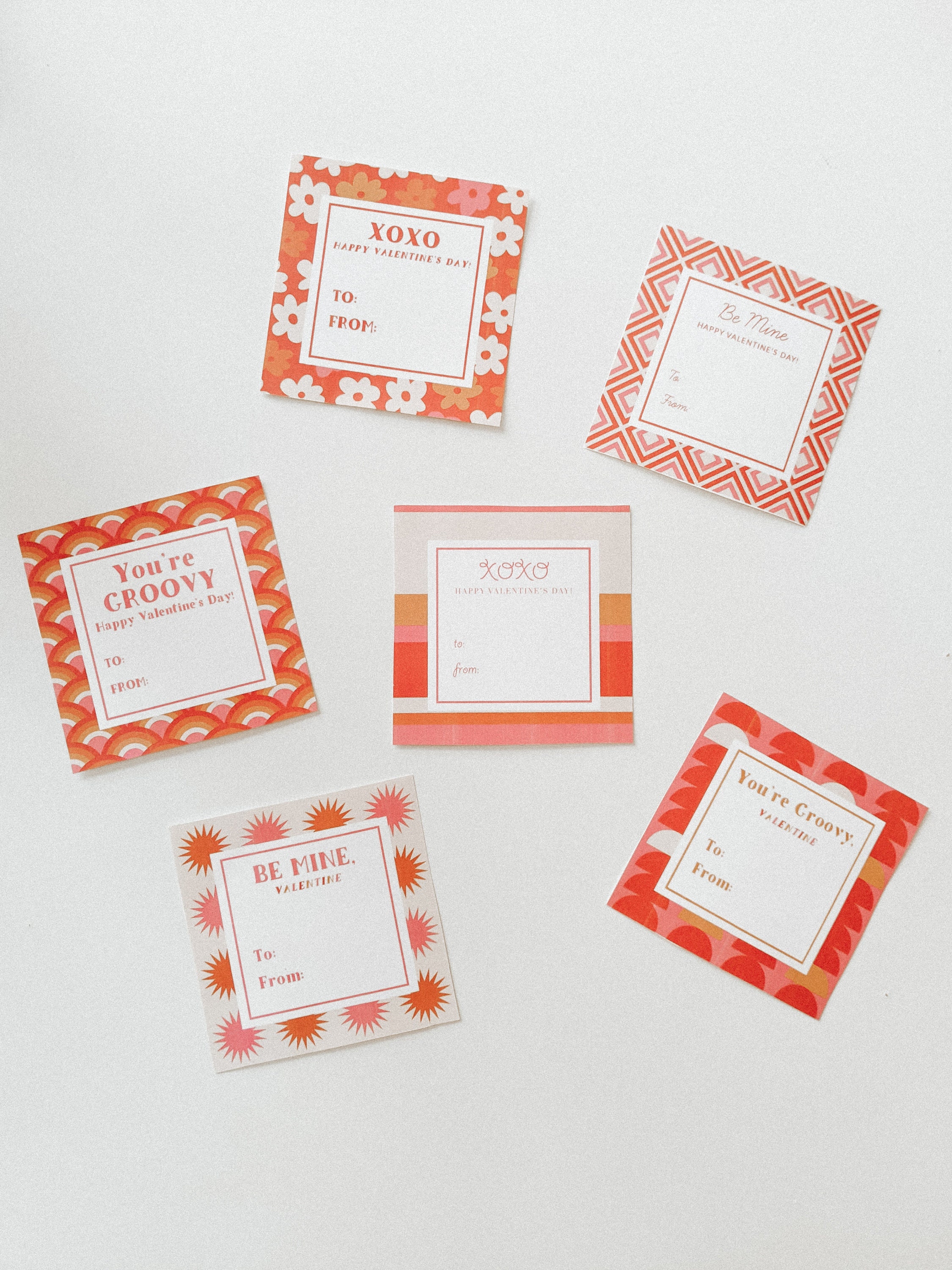 Groovy Valentine's Day Card Printables Valentine's - Etsy