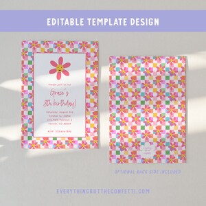 Smiley Faces Flower Power Editable Printable Invitation Template, Kids ...