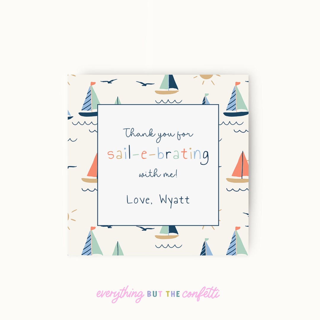 Printable Sail Into Birthday Favor Tag Template, Nautical Sailboats ...