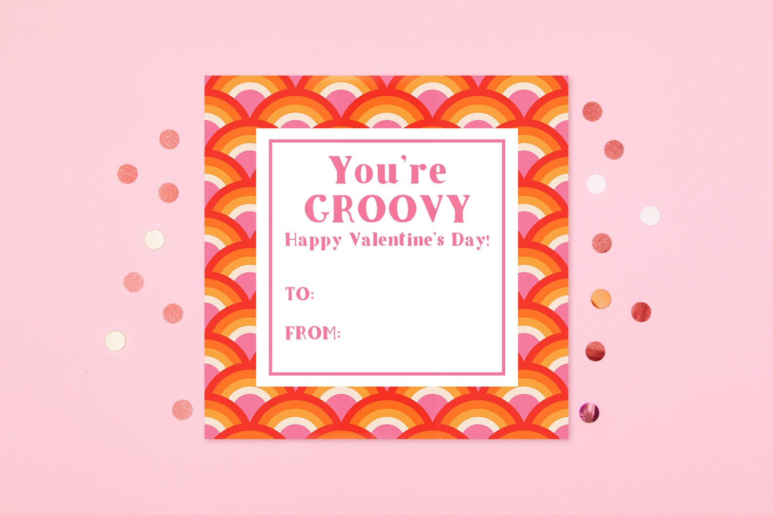 Groovy Valentine's Day Card Printables, Valentine's Day DIY, Valentine ...