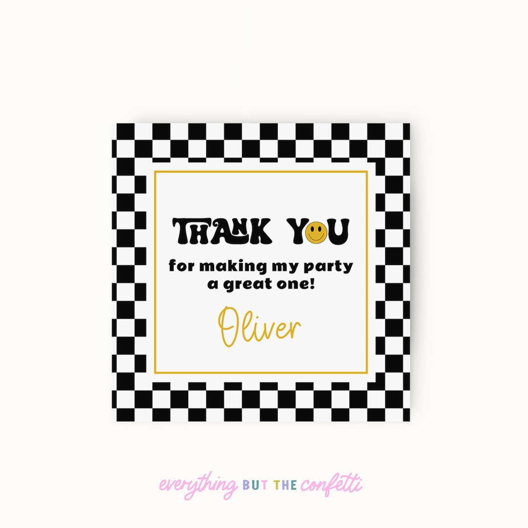 Smiley Faces Editable Printable Party Favor Tags Template, Kids Party ...