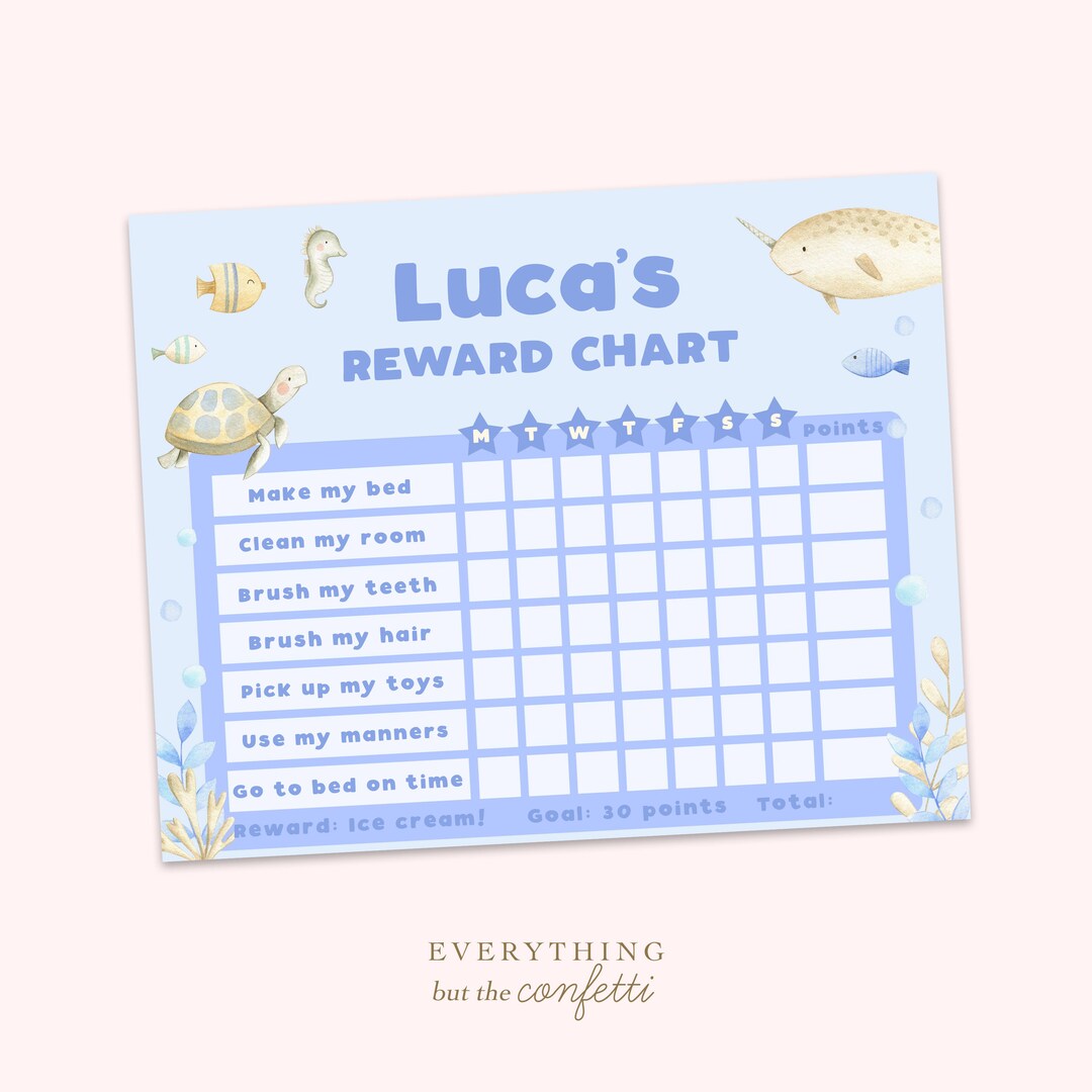 Under the Sea Printable Reward Chart for Kids, Kids Printables ...