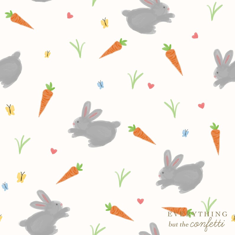 Spring and Easter Seamless Pattern, Bunny Repeat Pattern, Spring ...