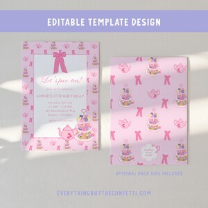 Let's Partea Birthday Invitation Template, Tea Party Birthday Invite ...