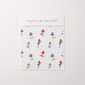 Skiers Digital Seamless Pattern, Christmas Repeating Pattern, Holiday ...