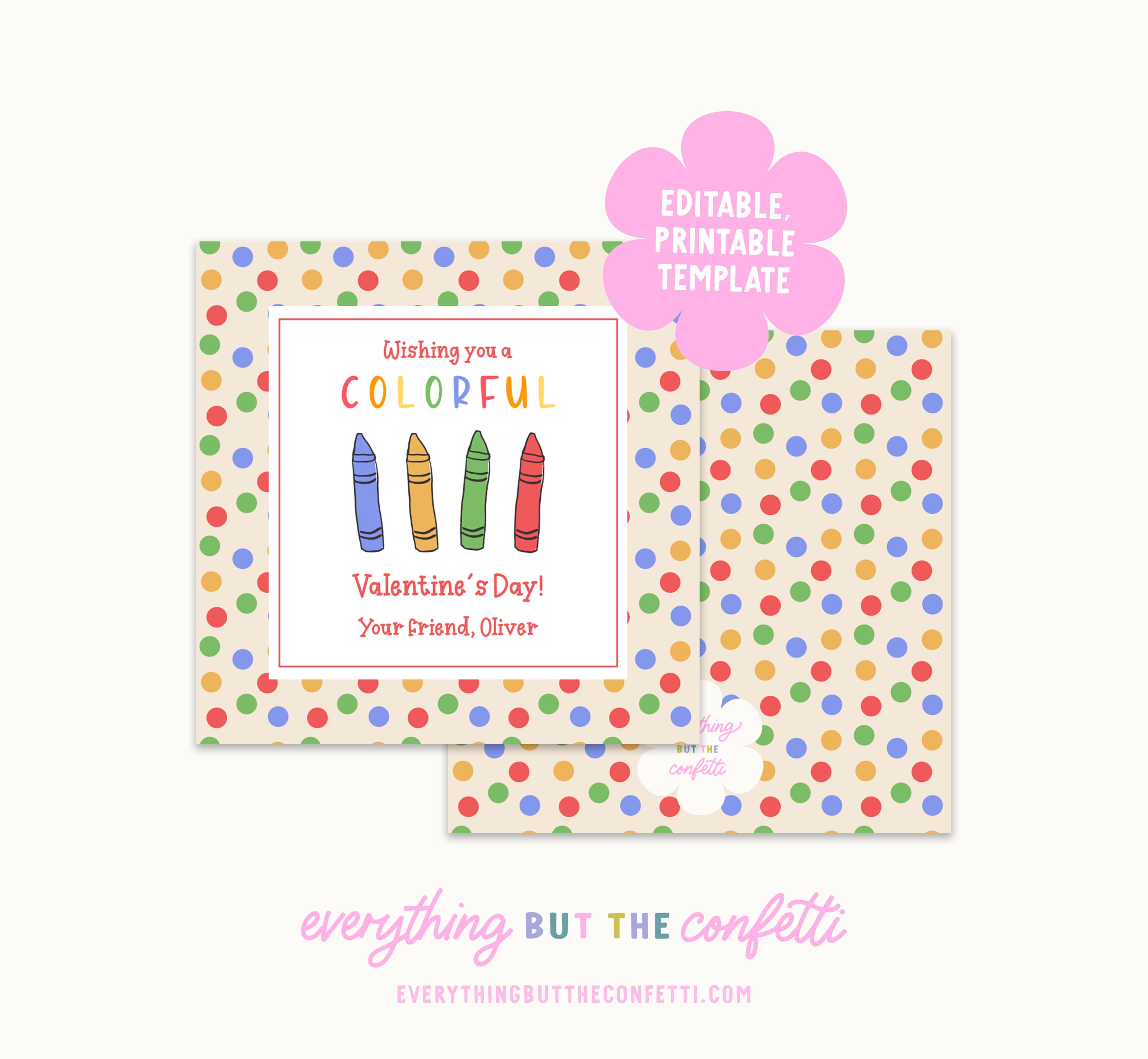 Printable Crayon Valentines Template, Crayon Valentine Card, Crayons ...