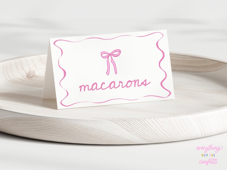 Printable Bows Theme Food Labels Template, Printable Tent Food Labels ...
