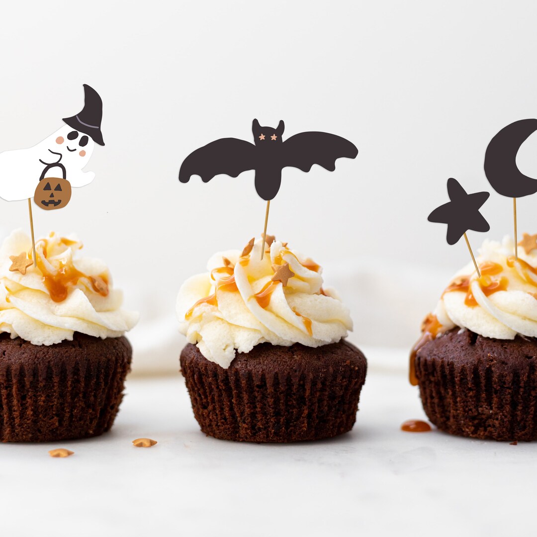 Halloween Cupcake Toppers Printable, Instant Download Halloween Party ...
