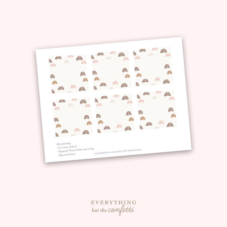 Boho Rainbow Gift Tag Template Boho Rainbow Cards Favor | Etsy