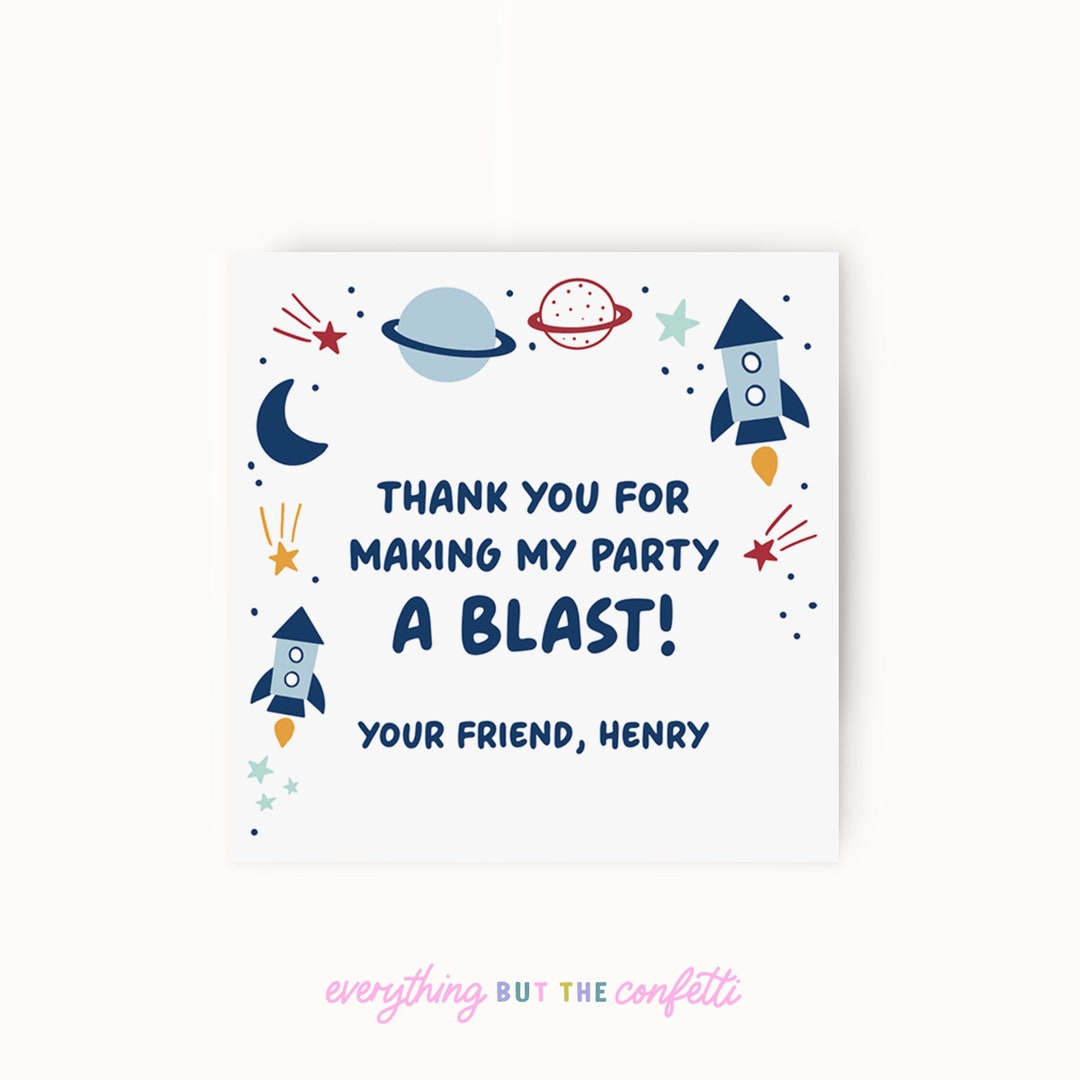Out of This World Birthday Party Favor Tag Template, Two the Moon ...