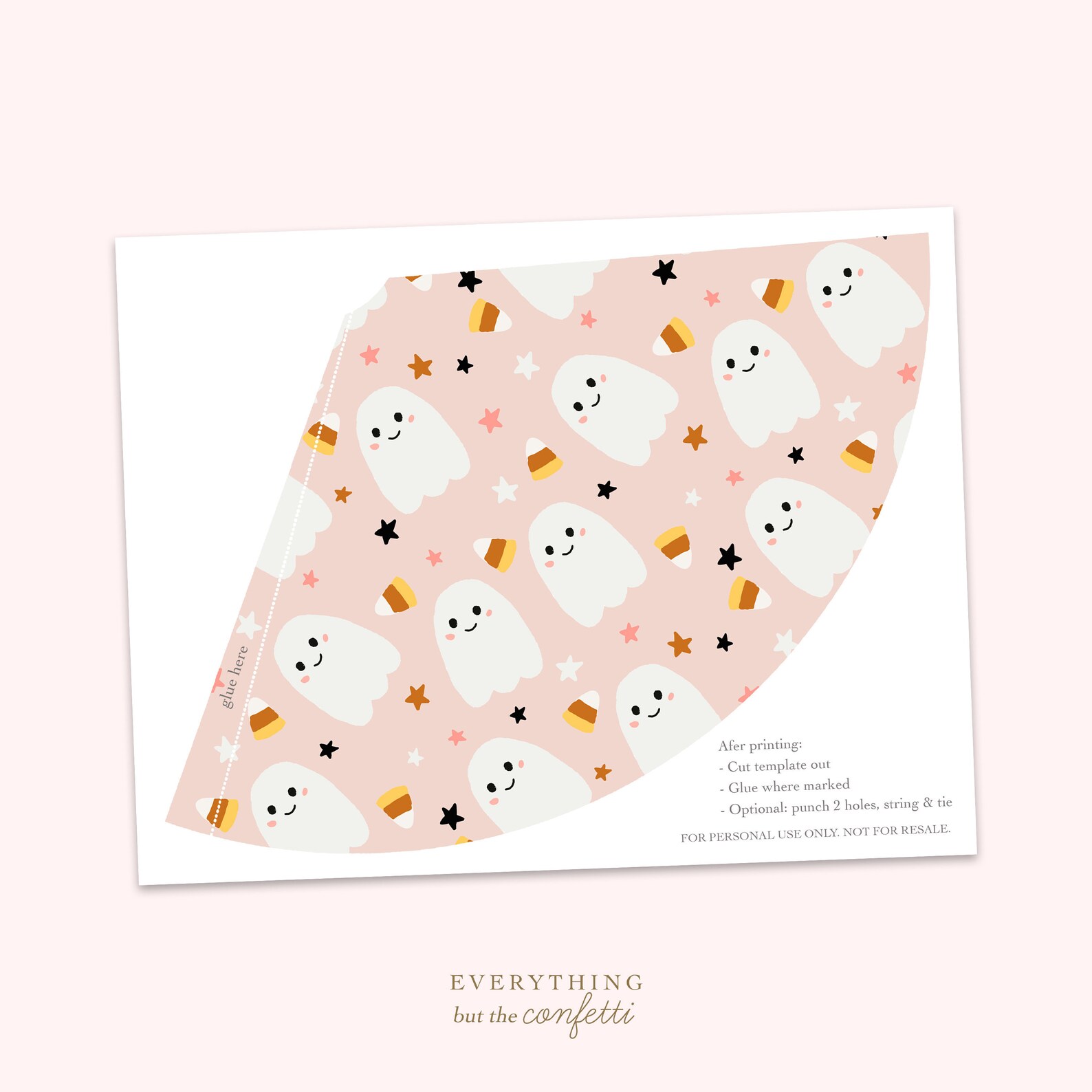 Cute Ghosts Halloween Party Hat Template Printable Party Hat - Etsy