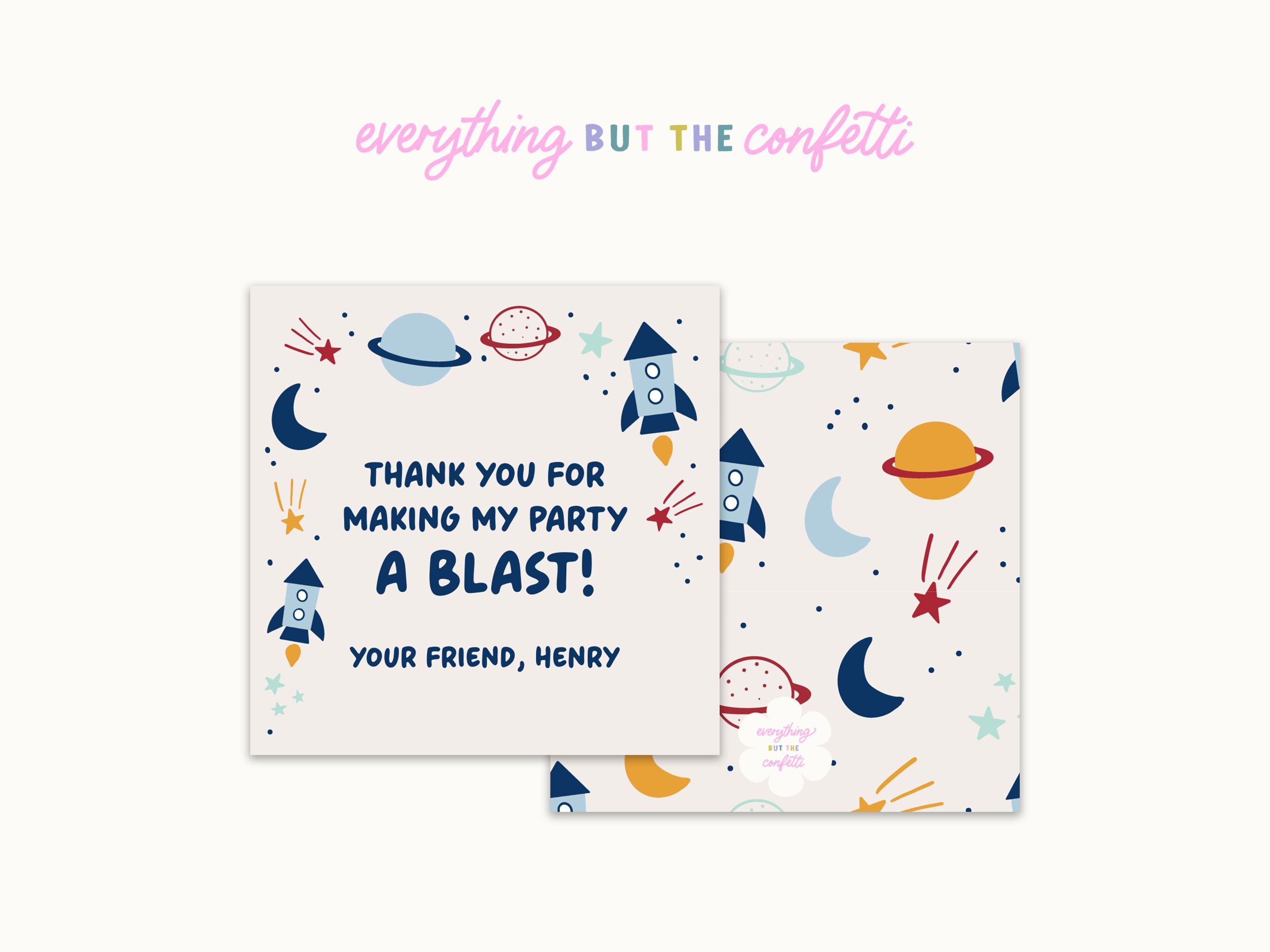 Out of This World Birthday Party Favor Tag Template Two the - Etsy