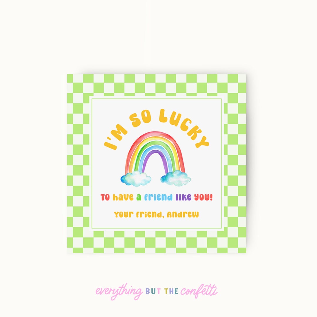 Printable St. Patrick's Day Tag Template, Lucky Printable Tag, Instant ...