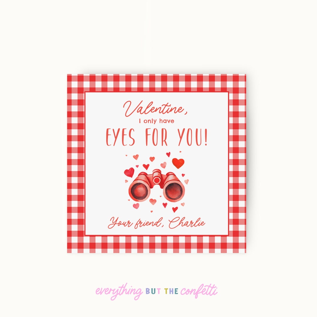 Printable Only Eyes for You Valentine Template, Valentine Binoculars ...