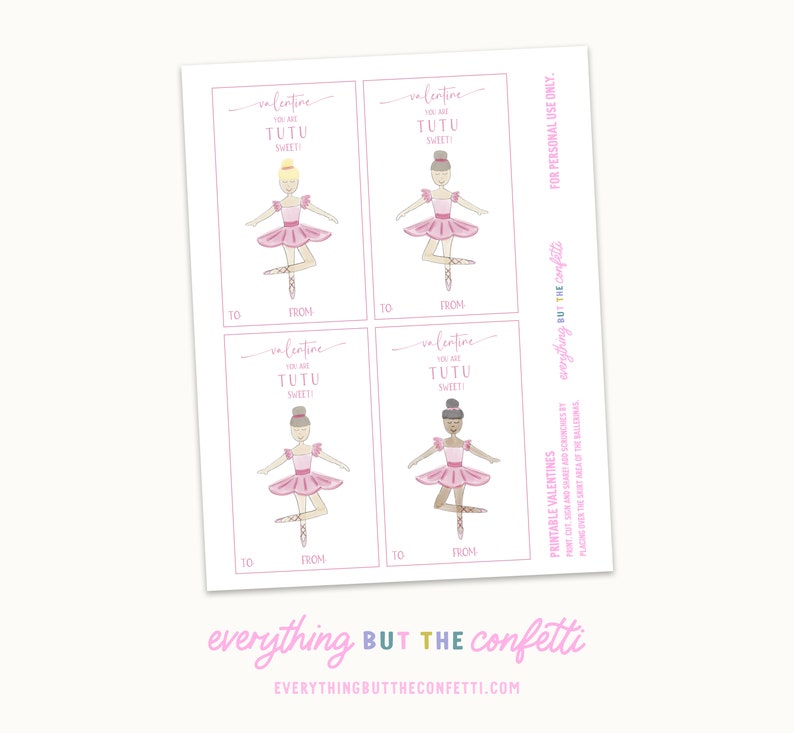 Valentine's Day Ballerina Tutu Hair Accessory Card, Ballet Dancer Party ...