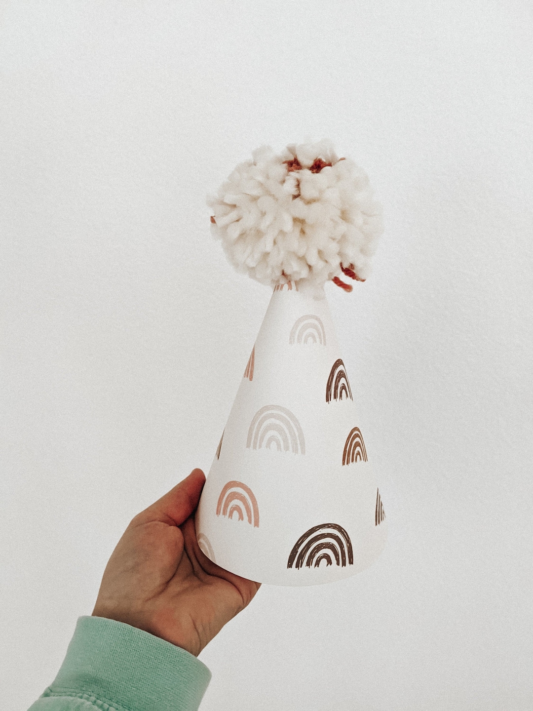 Boho Rainbow Party Hat Template, Birthday Party Hat, Birthday Hat ...