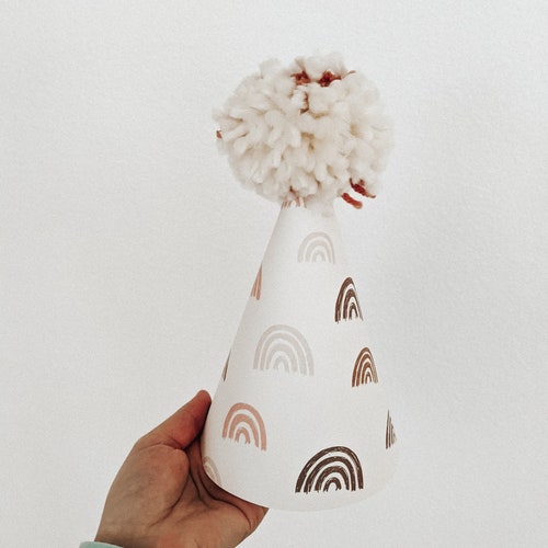 Boho Rainbow Party Hat Template Birthday Party Hat Birthday - Etsy