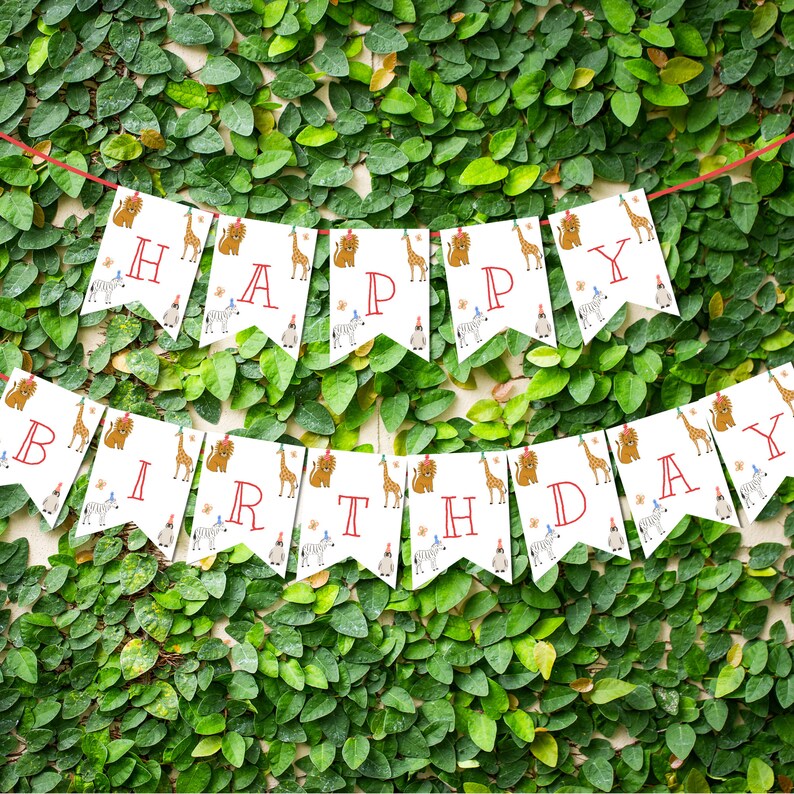 Printable Calling All Party Animals Birthday Banner Template, Party ...