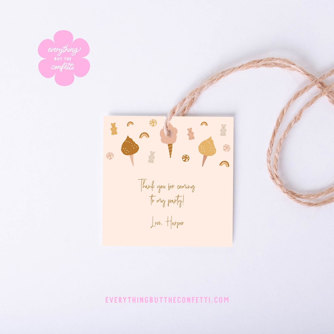 Boho Candy Gift Tags, Printable Favor Tags, Editable, Instant Download ...