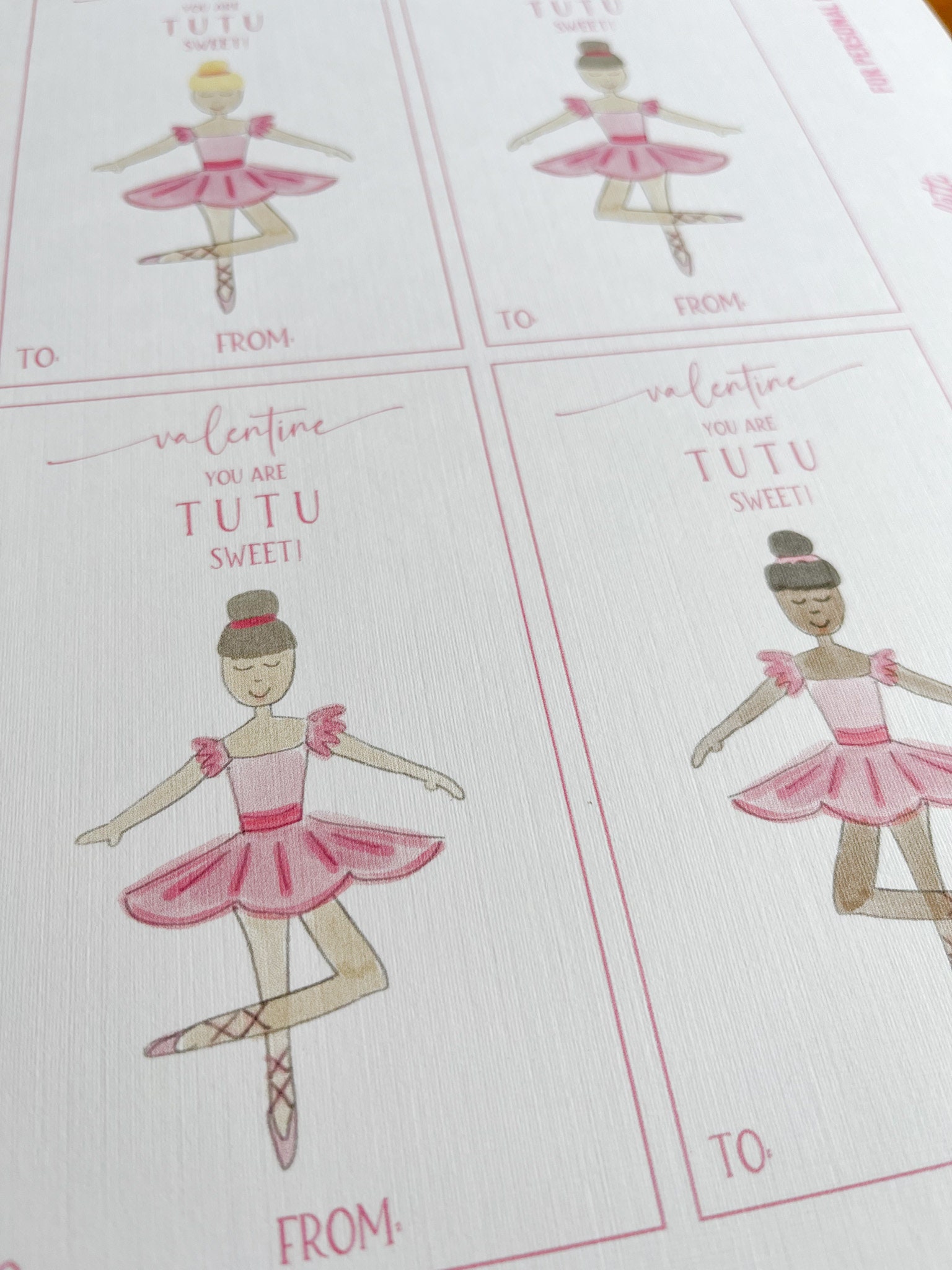 Valentine's Day Ballerina Tutu Hair Accessory Card, Ballet Dancer Party ...