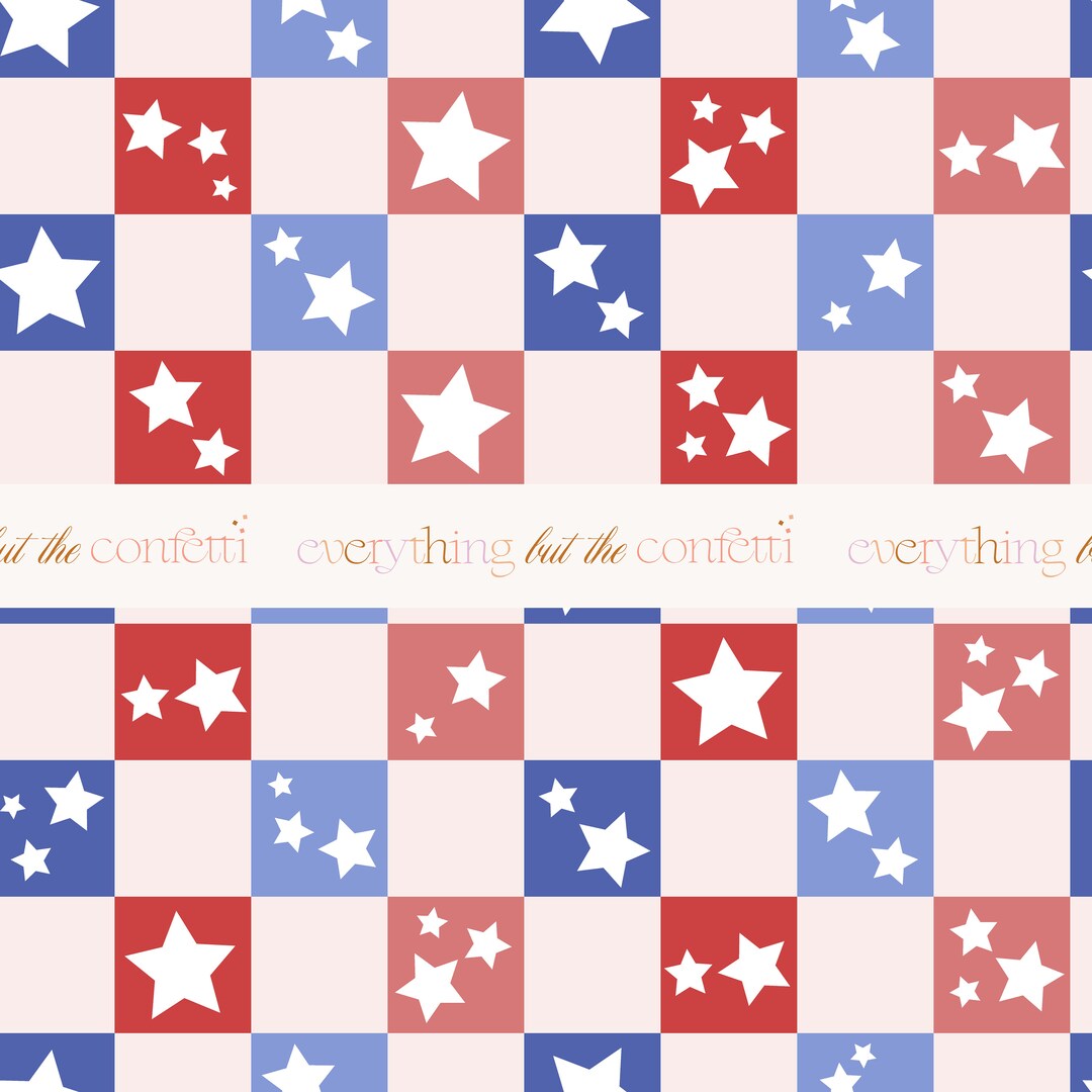 Fourth of July Seamless Pattern, Patriotic Seamless Pattern, Starry ...