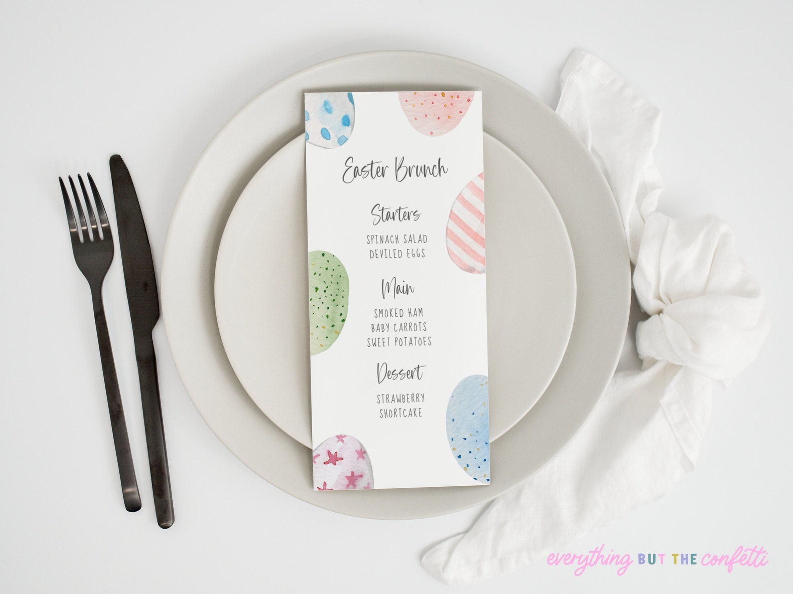 Printable Easter Eggs Menu Template, Easter Digital Menu, Easter Brunch ...