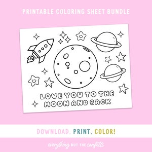 Printable Valentine's Day Coloring Sheets, Coloring Pages Bundle for ...