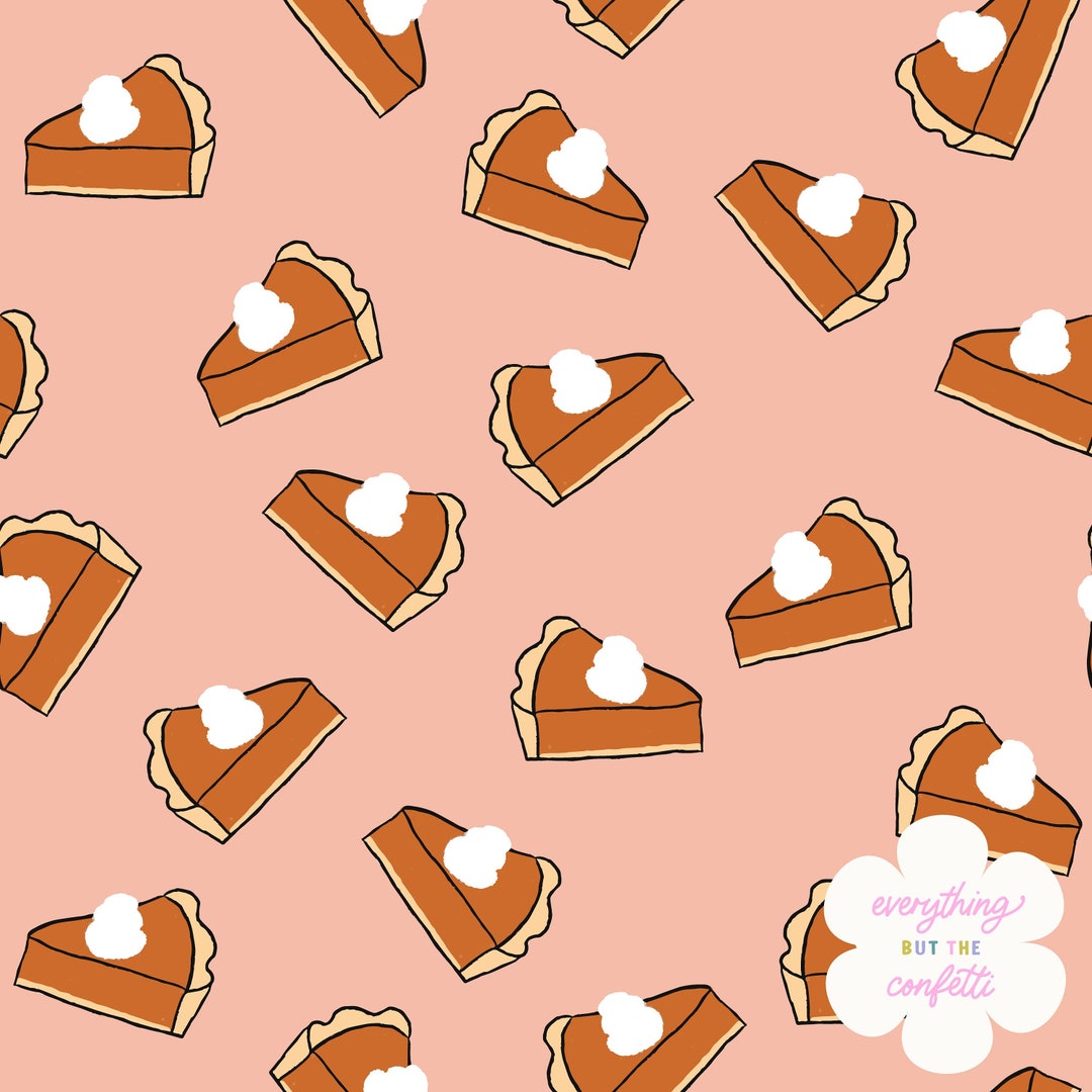 Pumpkin Pie Digital Seamless Repeating Pattern, Thanksgiving Pattern ...