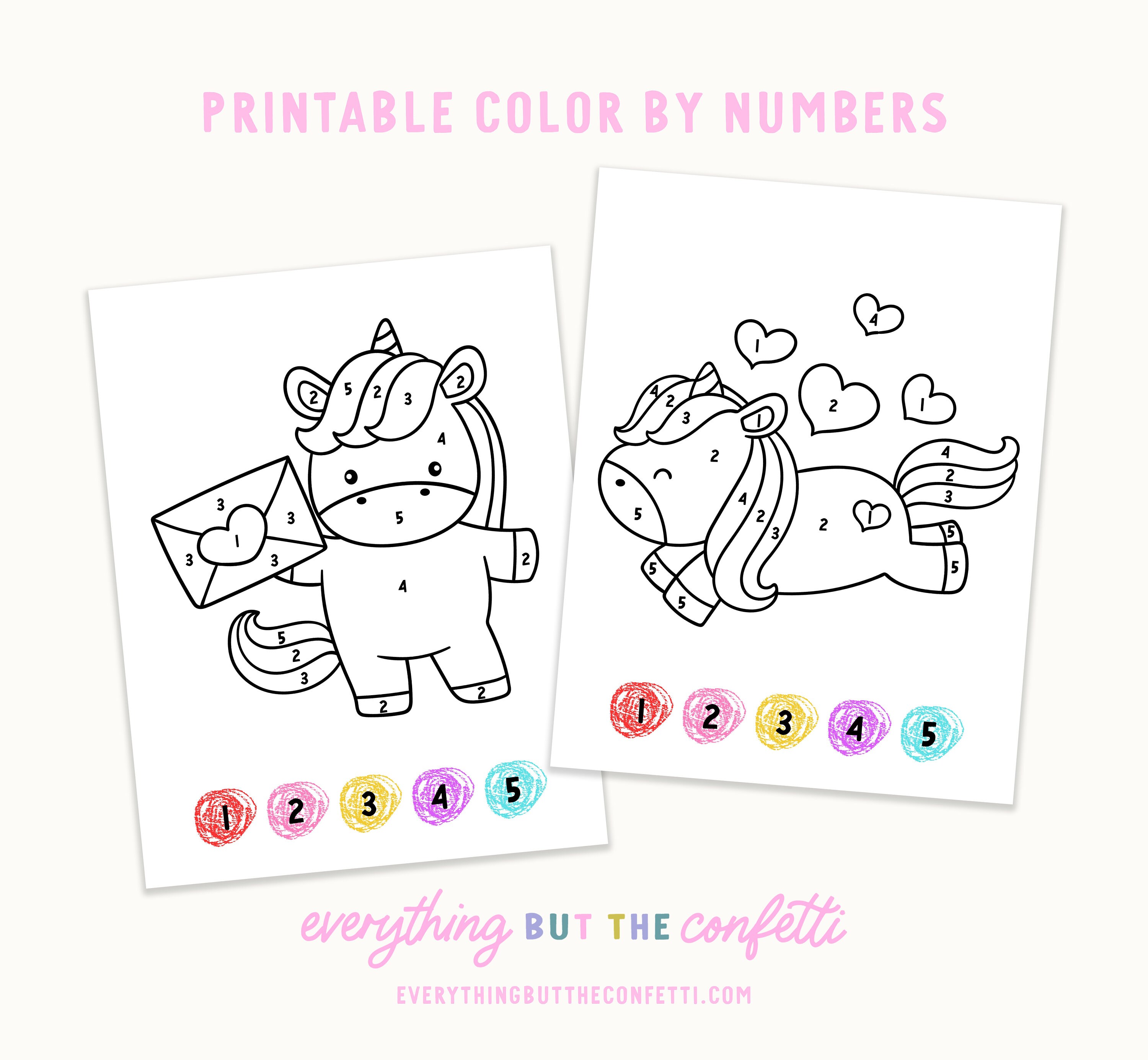 Printable Color by Numbers Preschool Activity Instant Download, Color ...