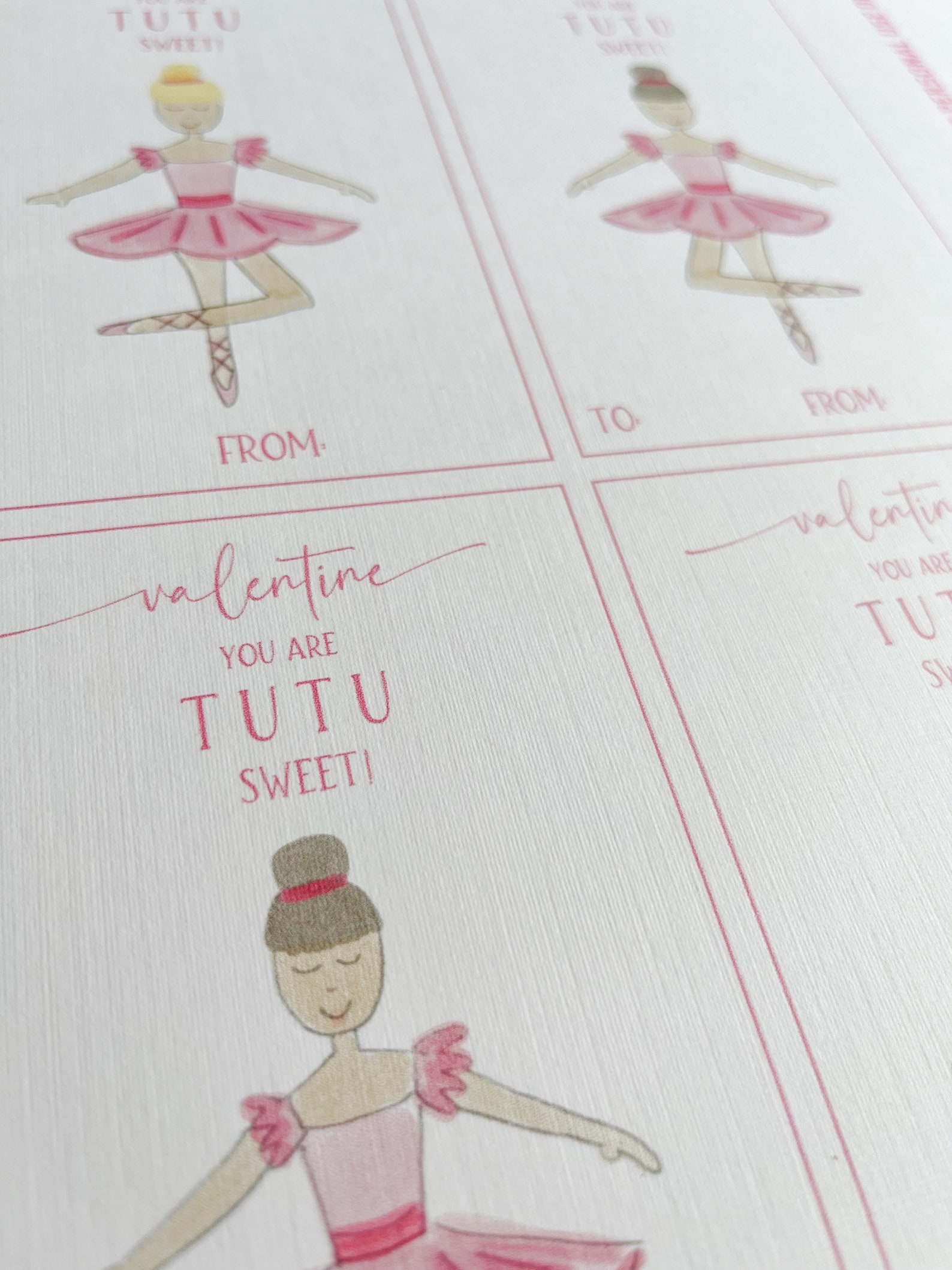 Valentine's Day Ballerina Tutu Hair Accessory Card, Ballet Dancer Party ...
