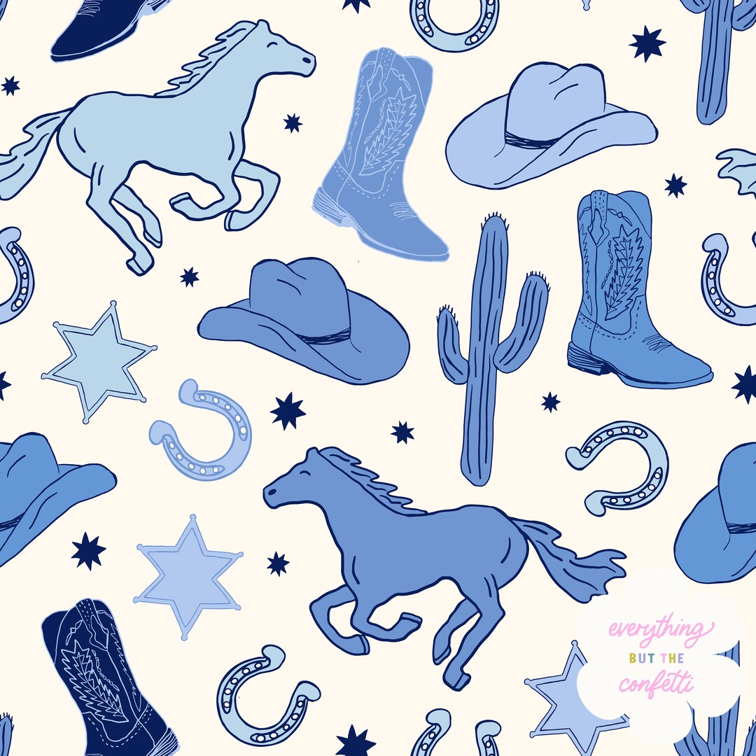 Western Seamless Pattern, Cowboy Repeat Pattern, Wild West Seamless ...