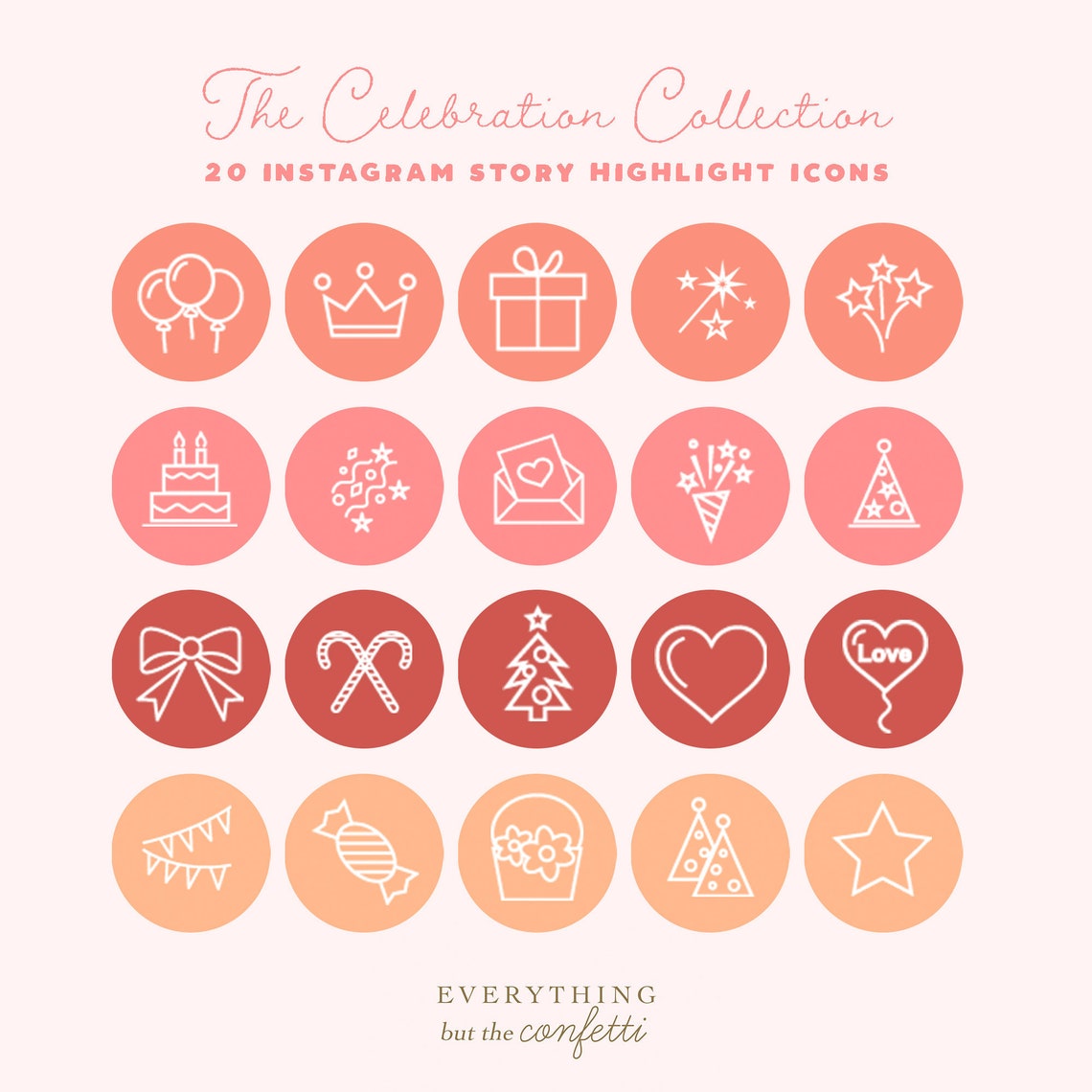Celebration Instagram Story Highlight Icon Covers, Party Icons, Event ...
