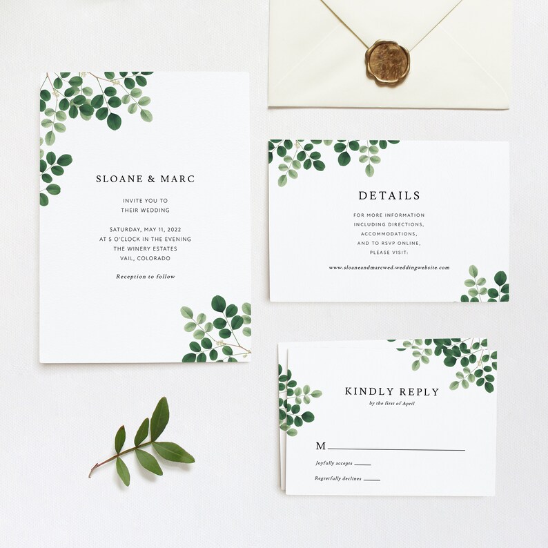 Vintage Elegance Greenery Wedding Kit Bundle Wedding - Etsy