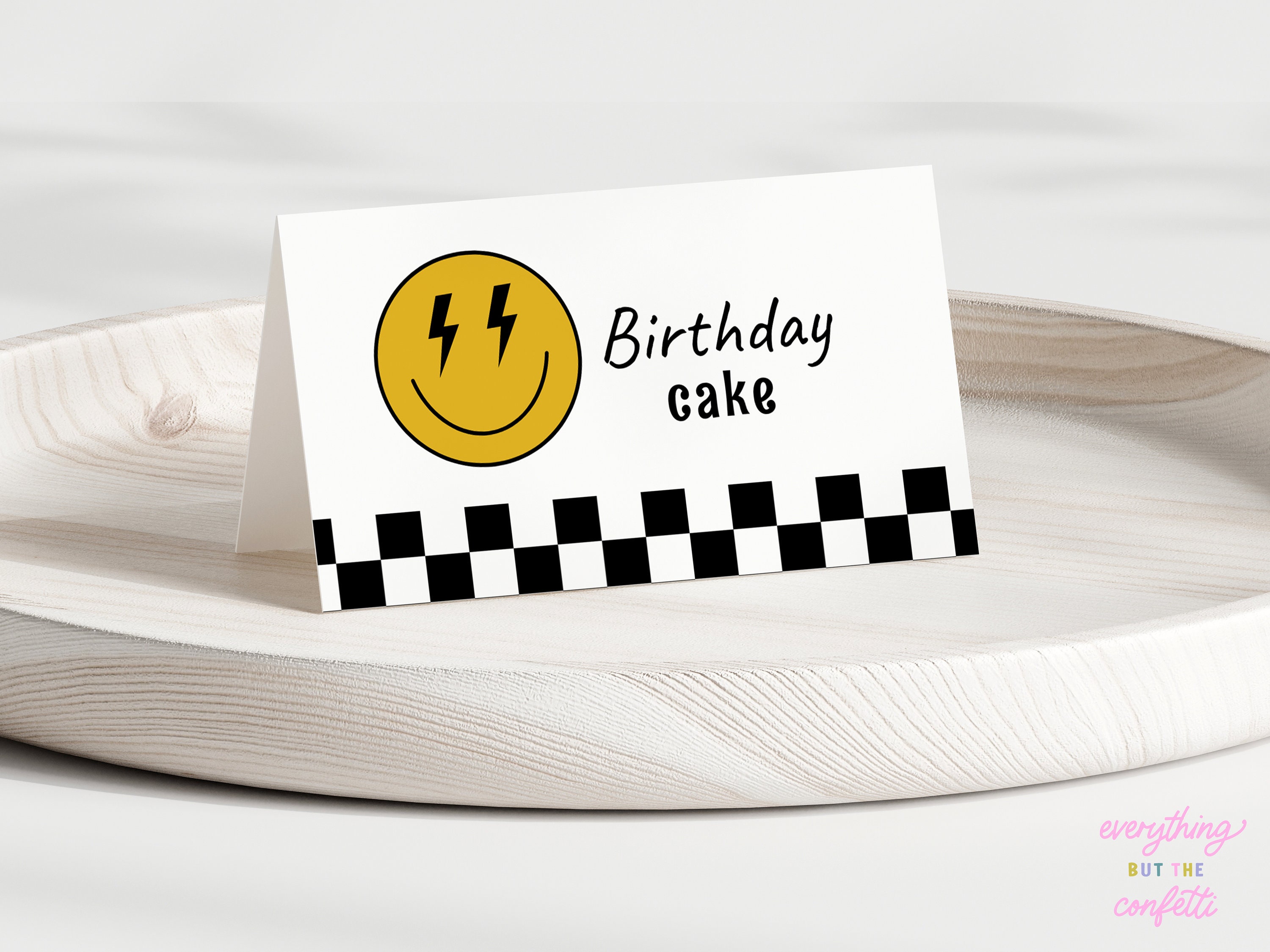 Smiley Faces Printable Food Tent Label Template, One Happy Dude Food ...