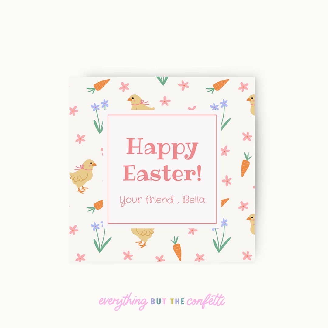 Printable Easter Gift Tag Template, Easter Favor Tags, Easter Gift Tags ...