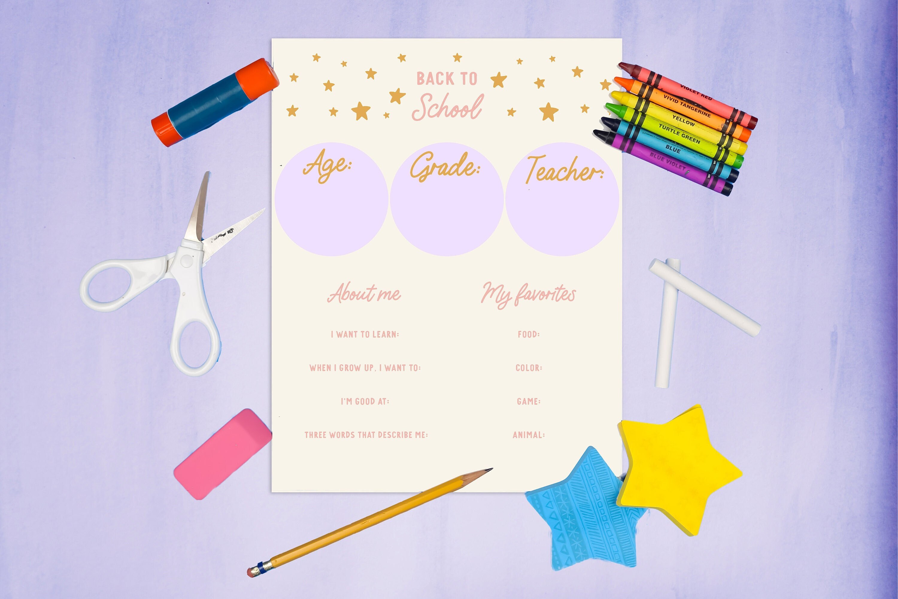 Back to School Printable Activity All About Me for Kids - Etsy