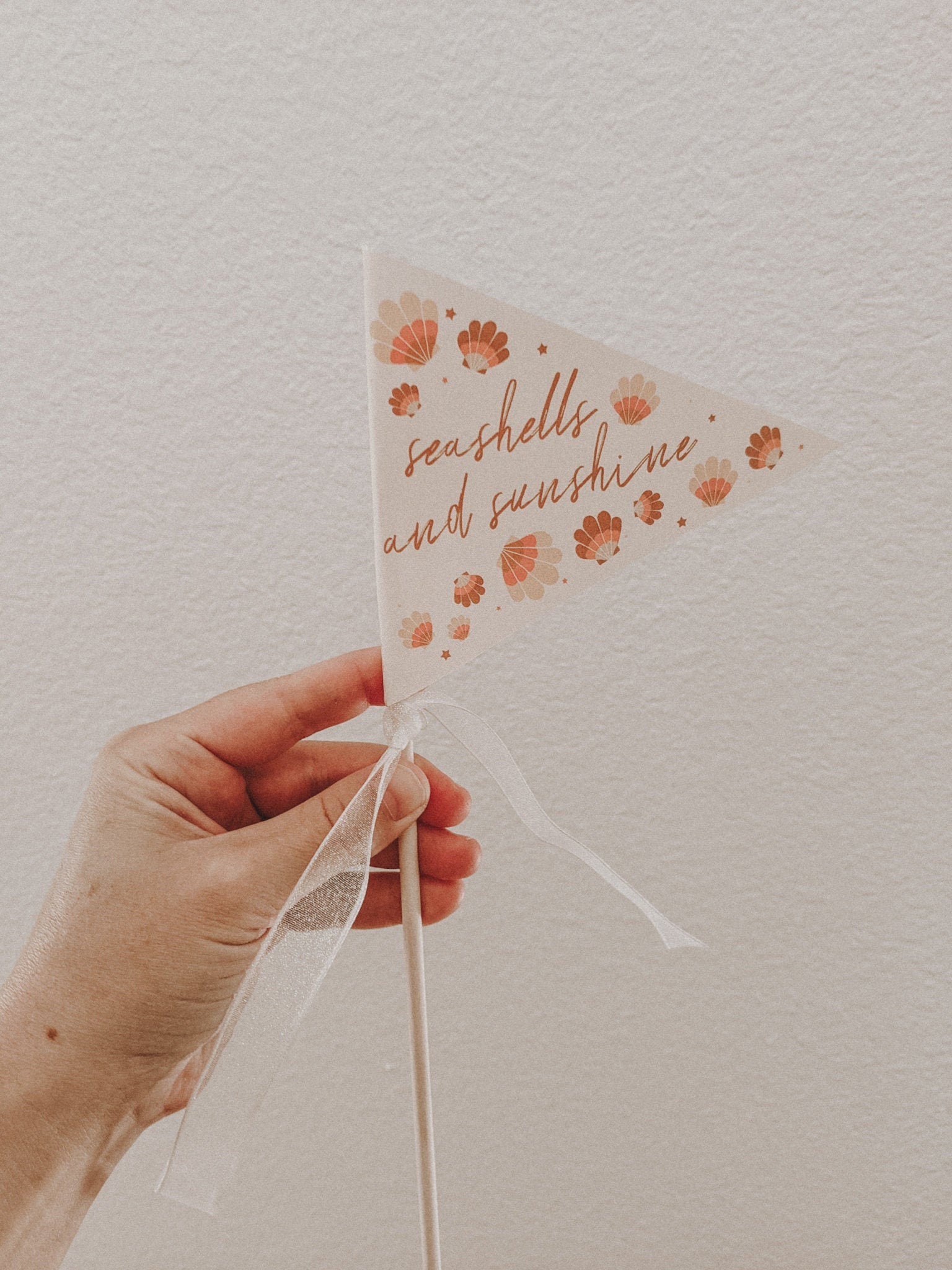 Seashells Printable Pennant Flags Summertime DIY Pennant - Etsy