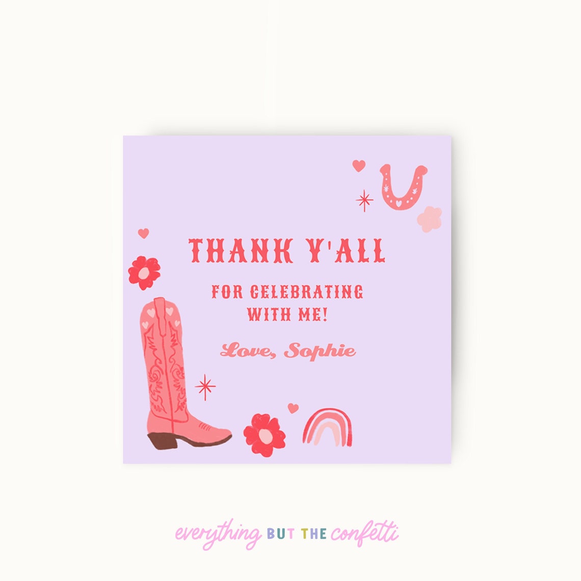 Rodeo Cowgirl Western Editable Printable Favor Tag Template, Kids Party ...