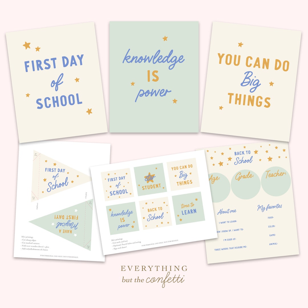 Back to School Printables Bundle, Activity Bundle for Kids, First Day ...
