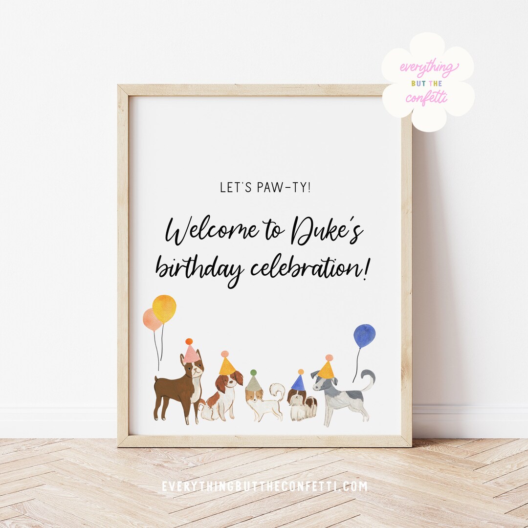 Let's Pawty Editable, Printable Party Sign, DIY Party Sign, Kids ...