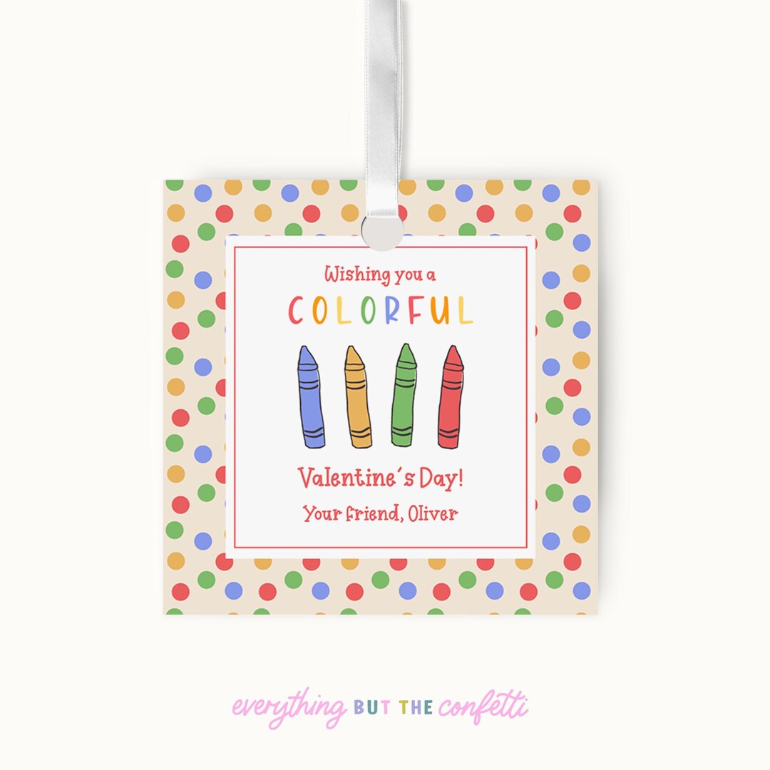 Printable Crayon Valentines Template, Crayon Valentine Card, Crayons ...