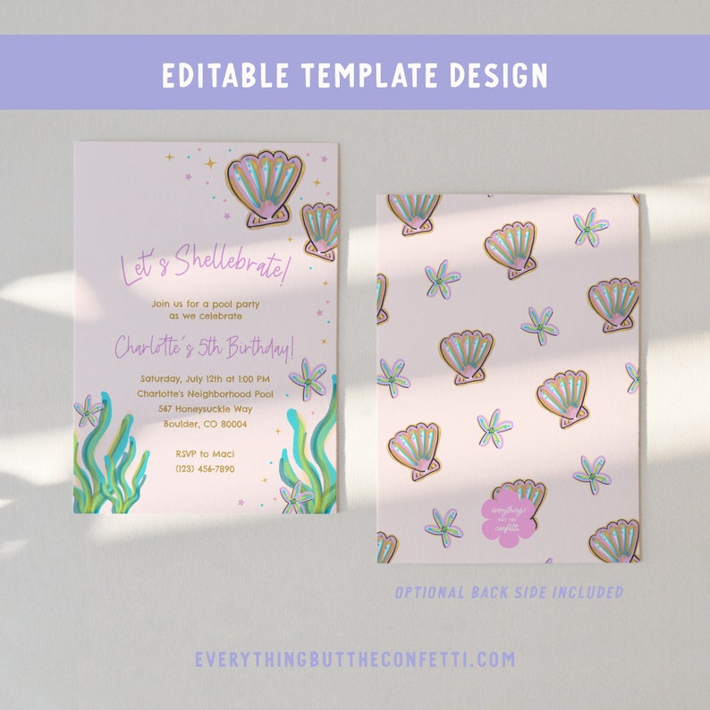 Let's Shell-e-brate Party Invitation Template, Shellebrate Party ...